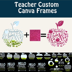 Canva Frames Teacher Clip Art Teacher Canva Frames Back to School PNG ...