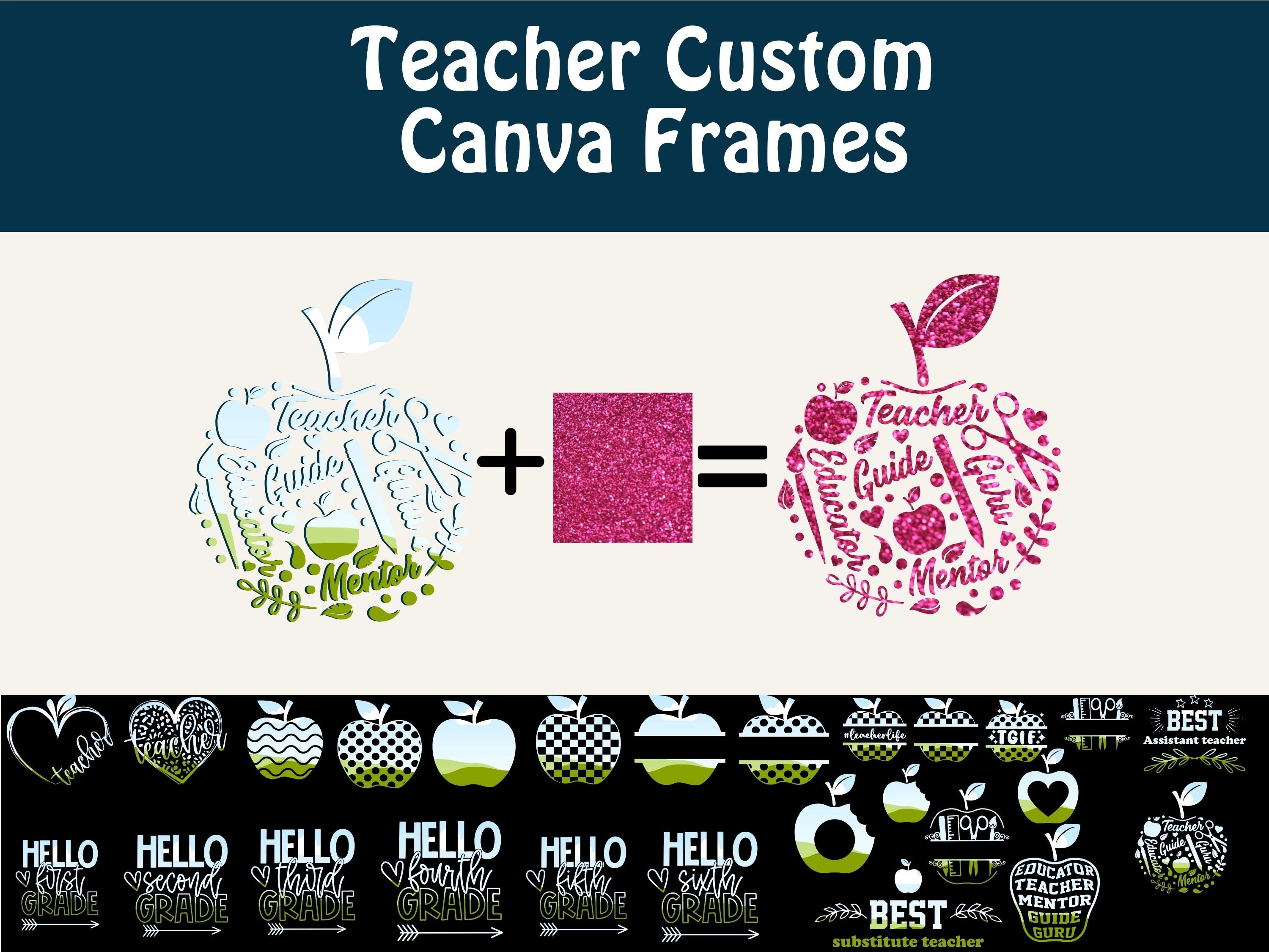 Canva Frames Teacher Clip Art Teacher Canva Frames Back to - Etsy