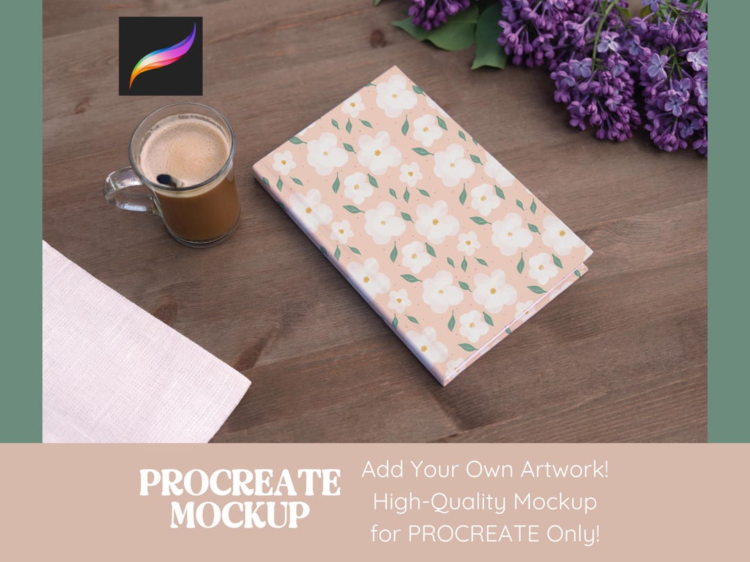Procreate Mockup Notebook Seamless Pattern Design Mockup, Mock up ...