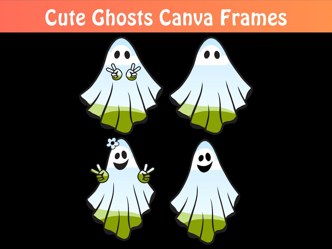 Cute Ghosts Canva Template Drag and Drop Fillable Designs DIY Shirt ...