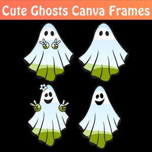 Cute Ghosts Canva Template Drag and Drop Fillable Designs DIY Shirt ...