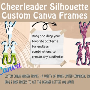 Cheerleading Canva Frames Cheer Mom and Cheerleader Sublimation SVG and ...