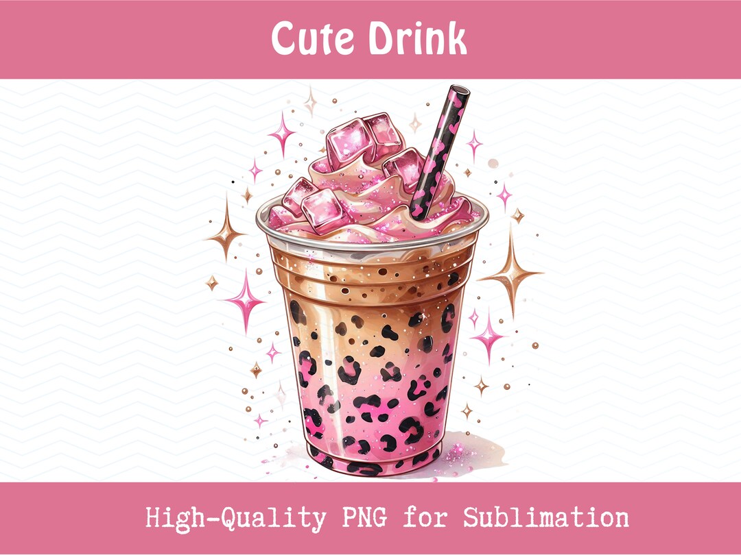 Valentines Day Drink Clipart, Pink Boba Tea PNG, Cute Pink Drink ...