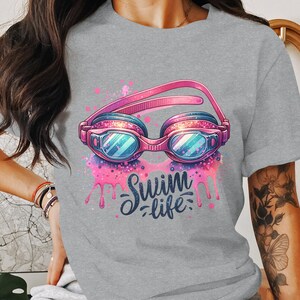 Swim Life Goggles PNG, High-res Digital Art, Splatter Background ...