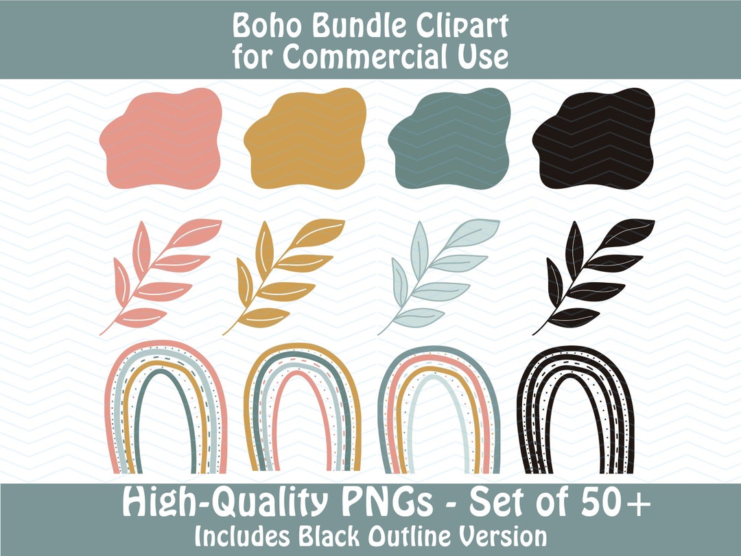 Boho Clipart Bundle for Commercial Use, Classroom Decor, Bulletin ...