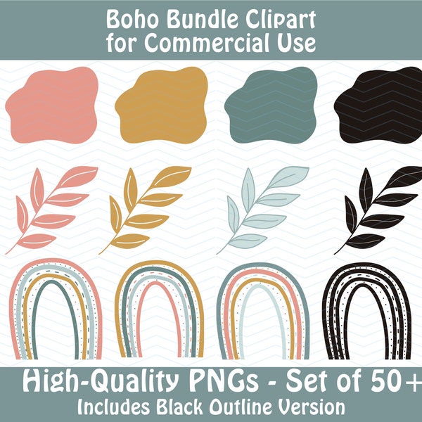 Boho Clipart - Etsy