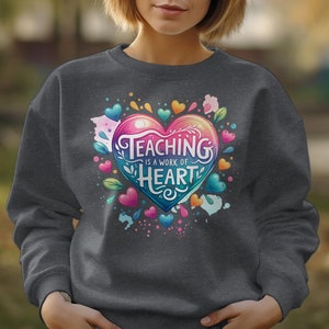 Teacher Appreciation Gift, Teaching is A Work of Heart, Watercolor ...