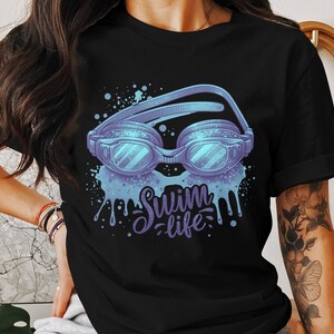 Swim Life Goggles PNG, High-res Digital Art, Splatter Background ...