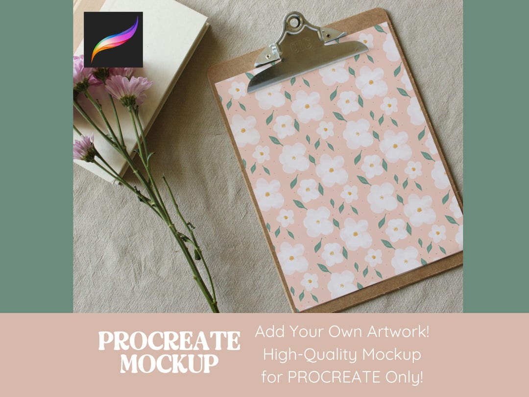 Clipboard Mockup Procreate Template, Office Supplies Mockup, Teacher ...