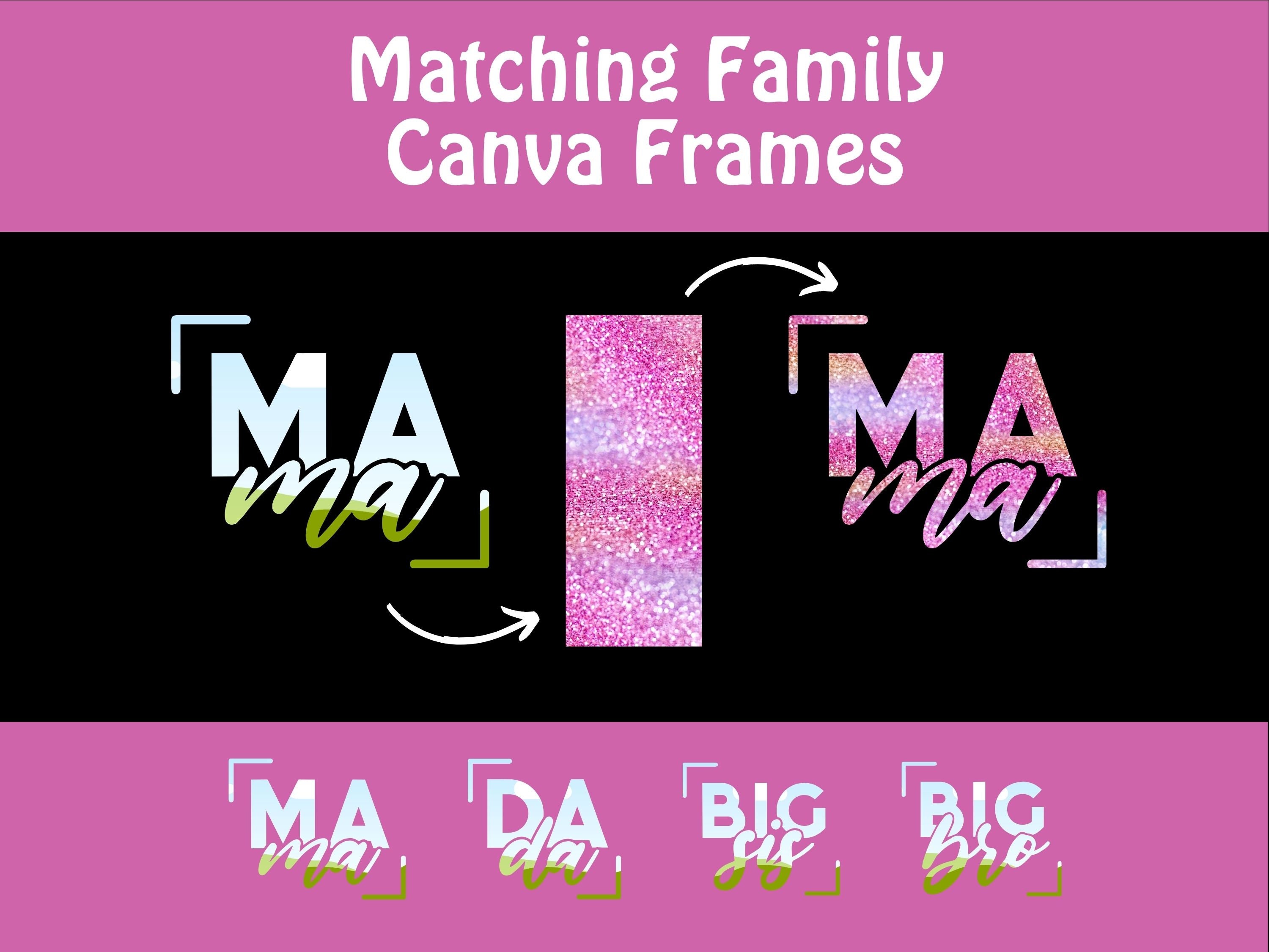Family Shirt Canva Frames, Matching Family Designs, Editable Template ...