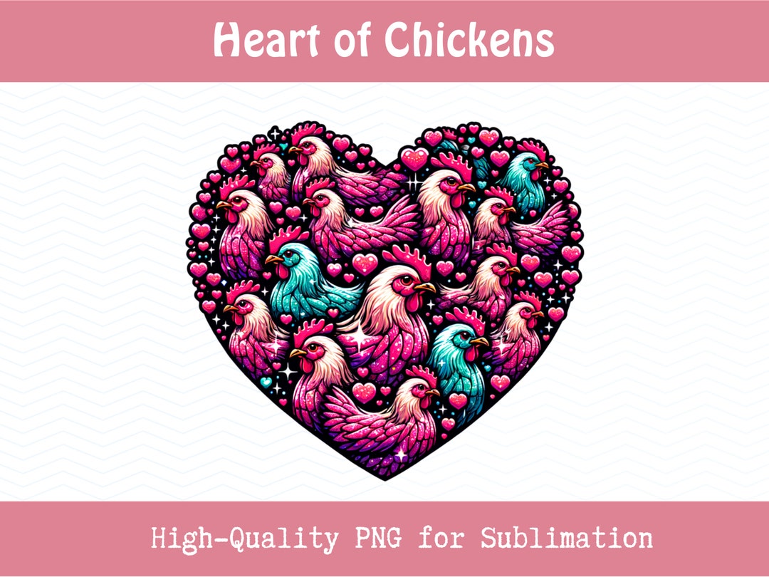Heart Shaped Chicken Digital Art, High-resolution PNG, Chicken Lovers ...
