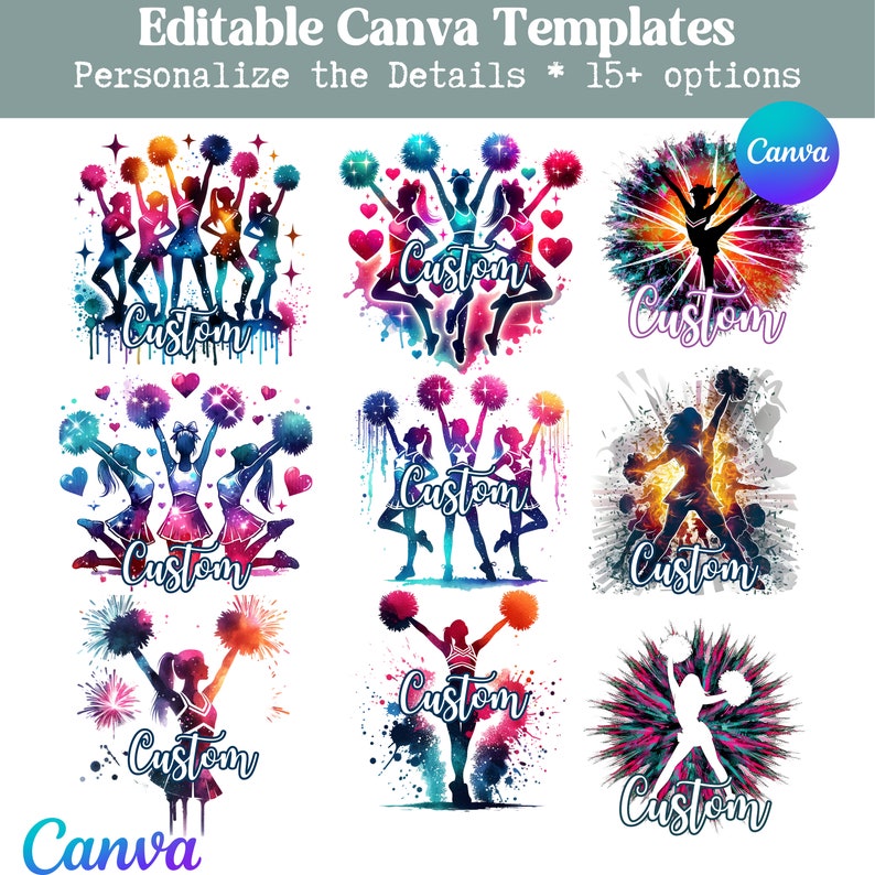 Custom Cheerleader PNG Canva Template, Create Customized Shirts for ...