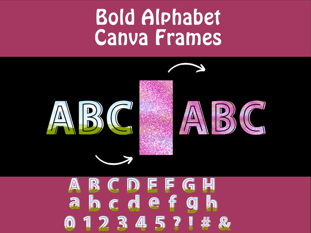 Alphabet Canva Frames, Drag and Drop Design Letters, Block Letters ...