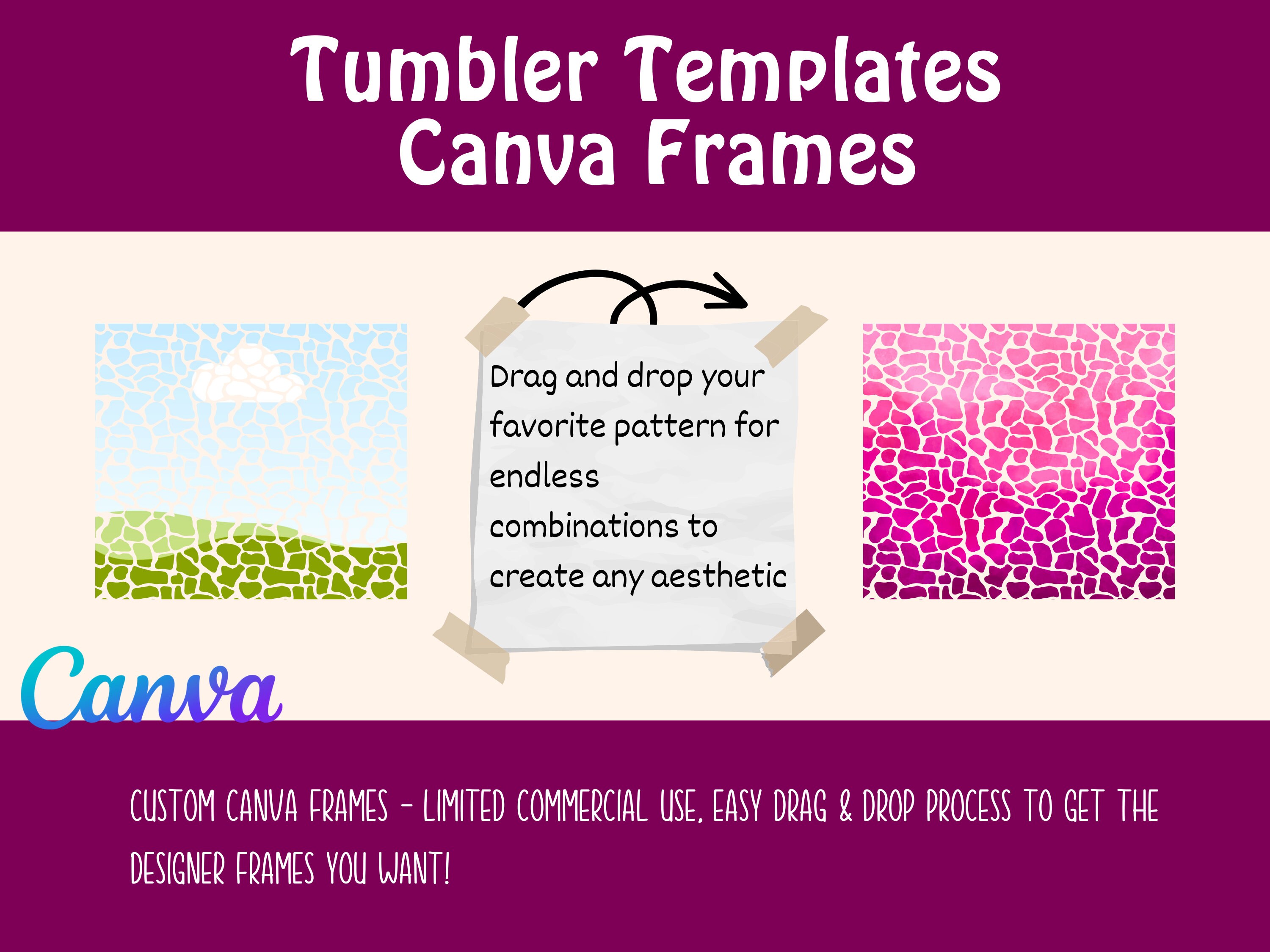 Canva Frames Skinny Tumbler Template Editable Canva Template - Etsy
