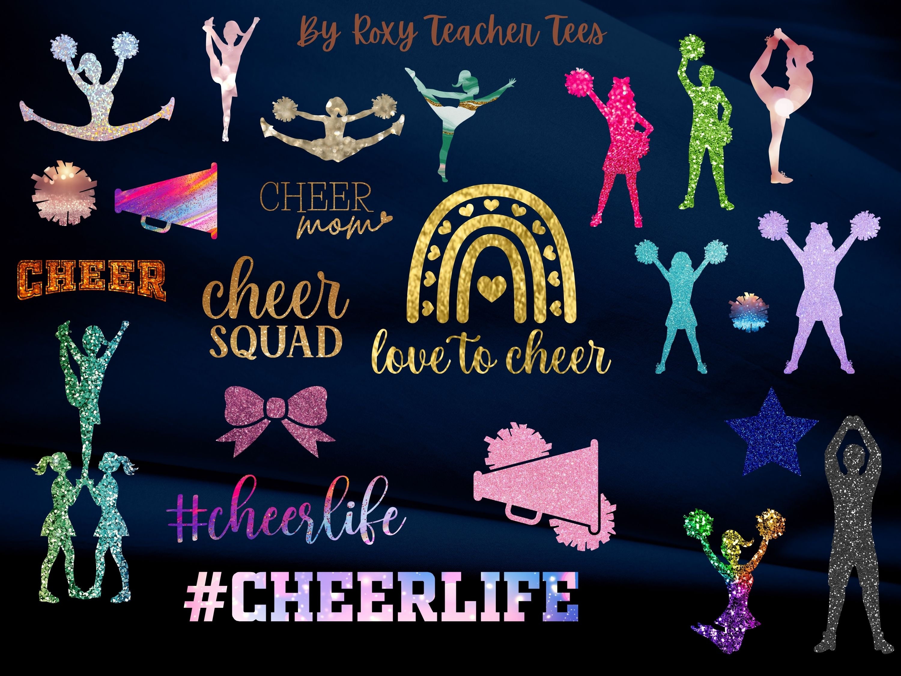 Cheerleading Canva Frames Cheer Mom and Cheerleader Sublimation SVG and ...