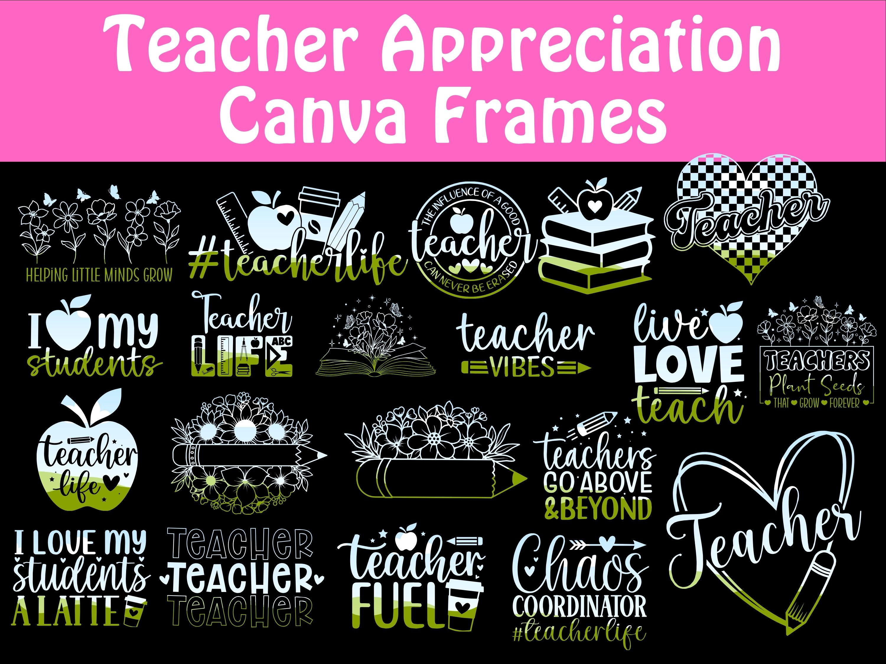 Teacher Appreciation Canva Template Drag and Drop Fillable Designs DIY ...