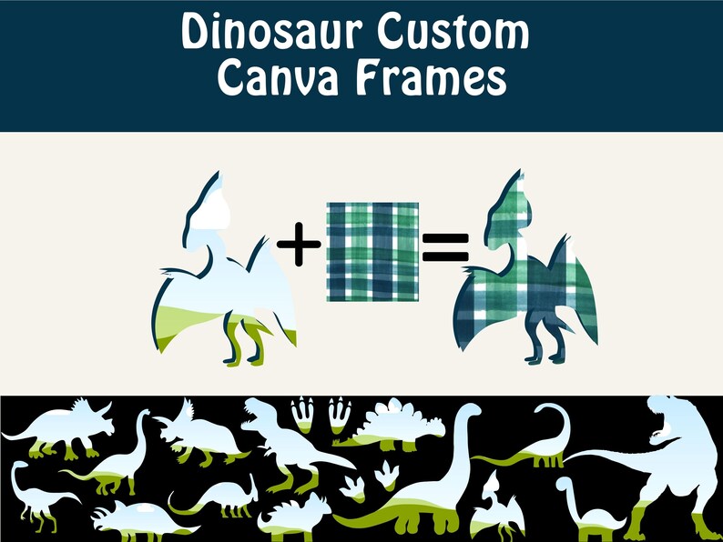 Canva Frames, Dinosaur Clip Art, Dinosaur Frames for Canva, Dino PNG ...