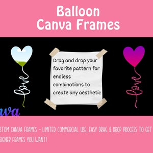 Balloon Canva Frames Editable Template Personalized Birthday Balloons ...