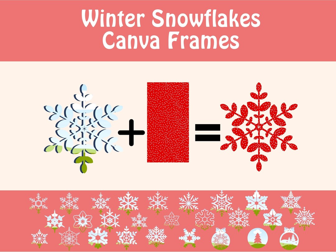 Canva Frames, Christmas Snowflake Clip Art, Snowflakes Canva Frames ...