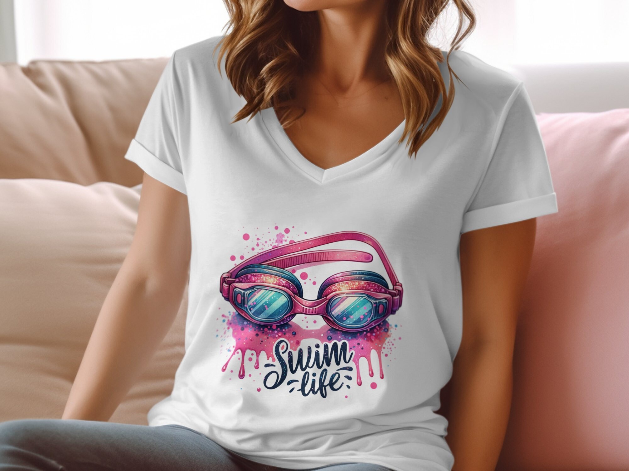 Swim Life Goggles PNG, High-res Digital Art, Splatter Background ...