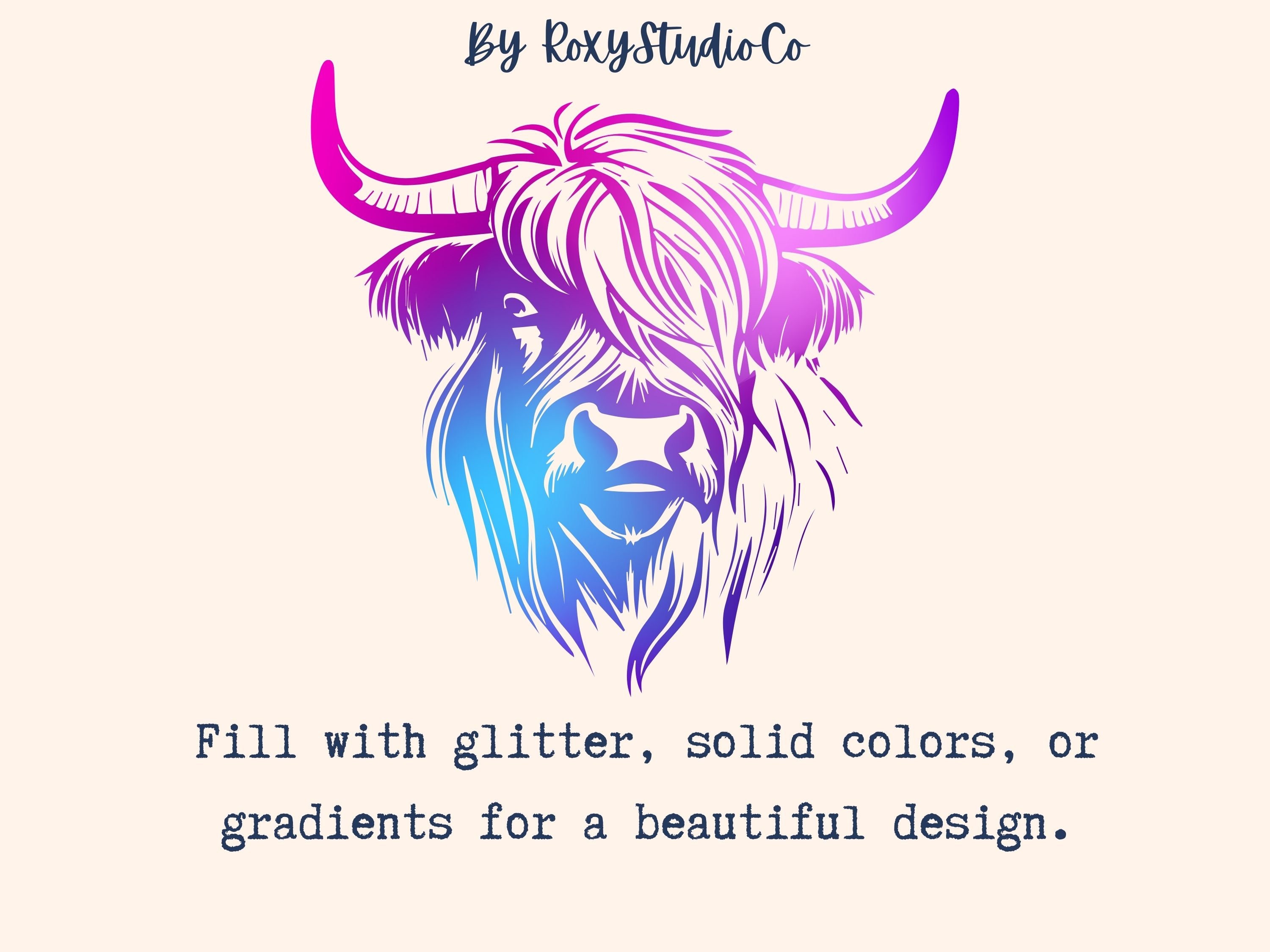 Highland Cow Canva Frames, Baby Cow SVG, Farm Animal PNG, Western ...