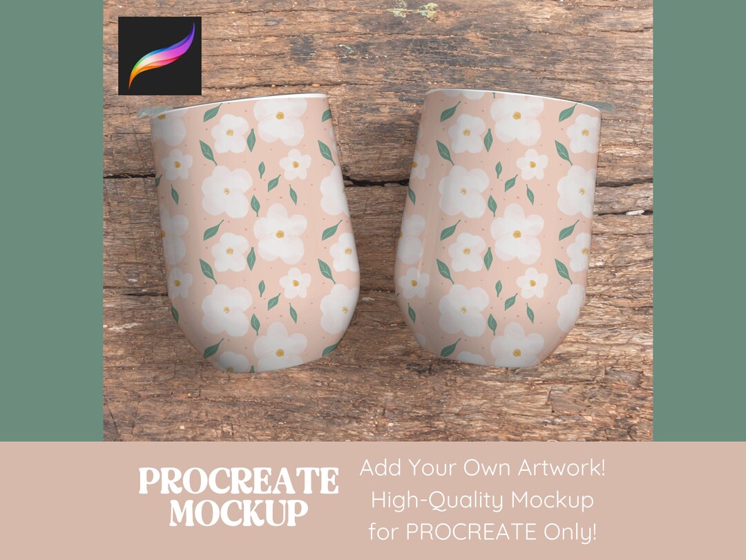 Tumbler Procreate Mockup, Seamless Pattern Mockup for Procreate, Mock ...