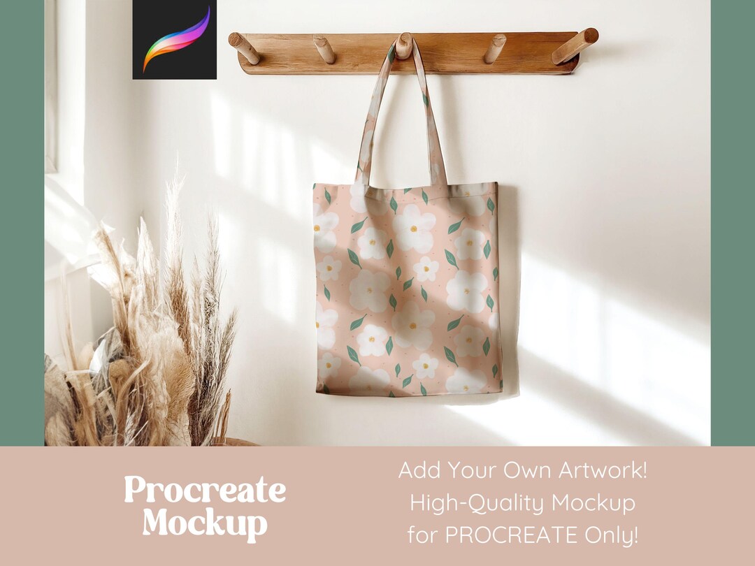 Procreate Mockup Tote Bag Seamless Pattern Design Mockup, Mock up for ...