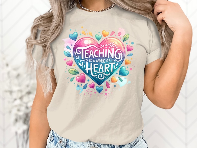 Teacher Appreciation Gift, Teaching is A Work of Heart, Watercolor ...