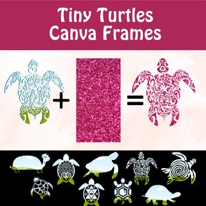 Canva Frames Turtle Clip Art, Tiny Turtles SVG, String of Turtles ...