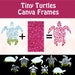 Canva Frames Turtle Clip Art, Tiny Turtles SVG, String of Turtles ...