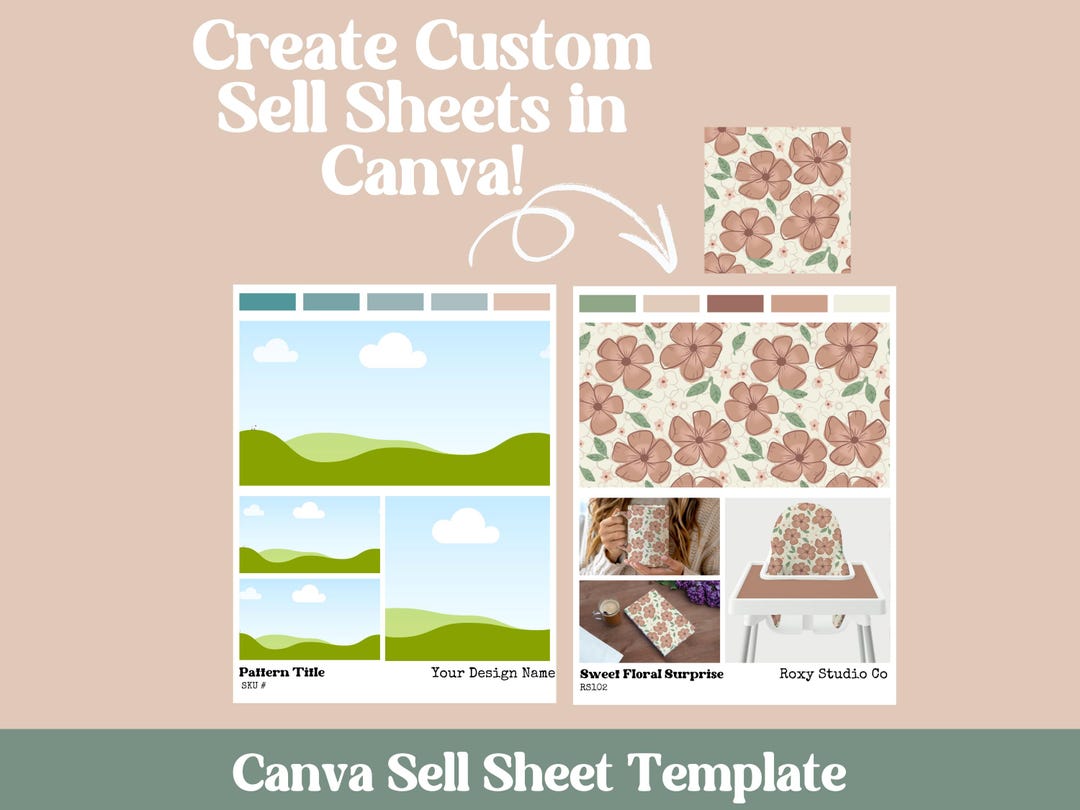 Canva Sell Sheet Template Drag and Drop Design Art Licensing Template ...