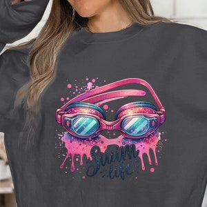 Swim Life Goggles PNG, High-res Digital Art, Splatter Background ...