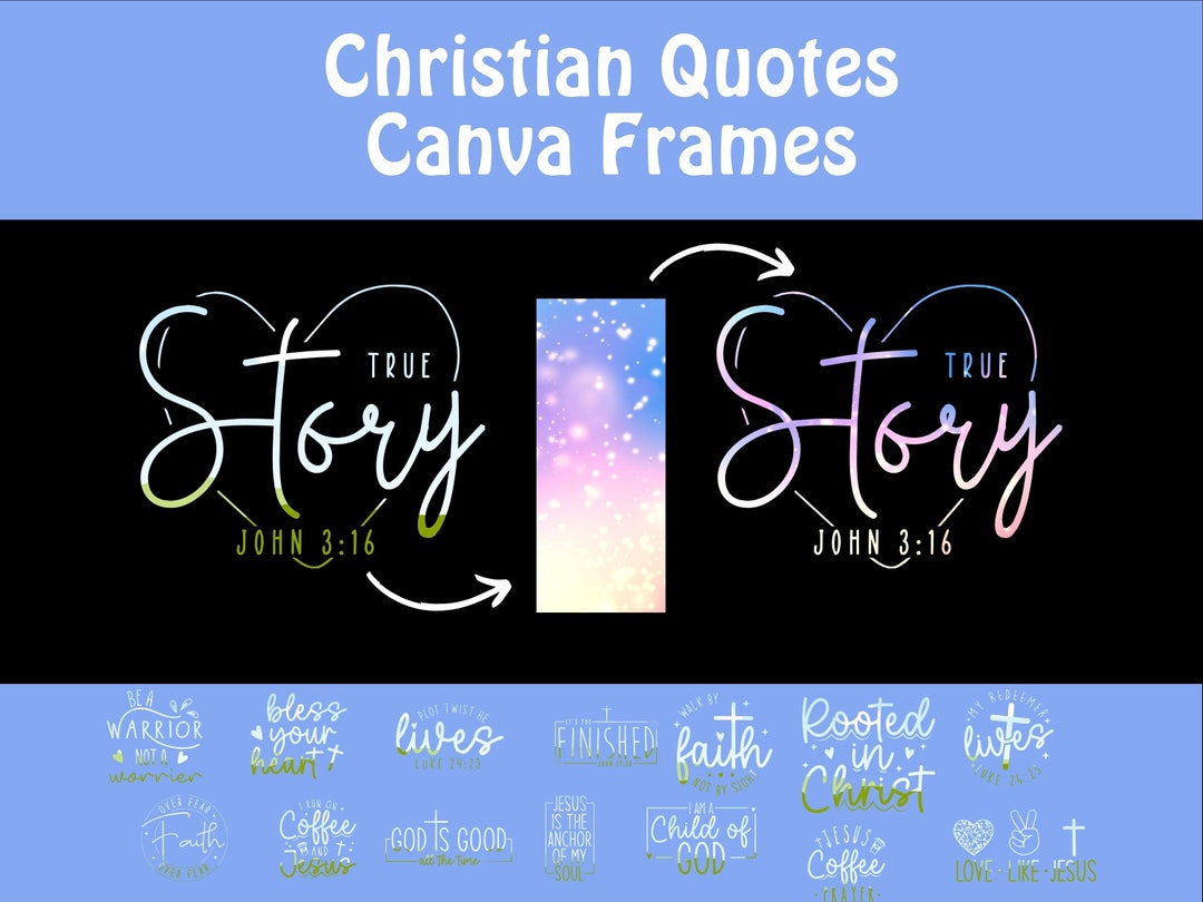 Christian Canva Frames, Christian Quote Bundle, Faith Shirts, John 3:16 ...