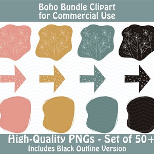 Boho Clipart Bundle for Commercial Use, Classroom Decor, Bulletin ...