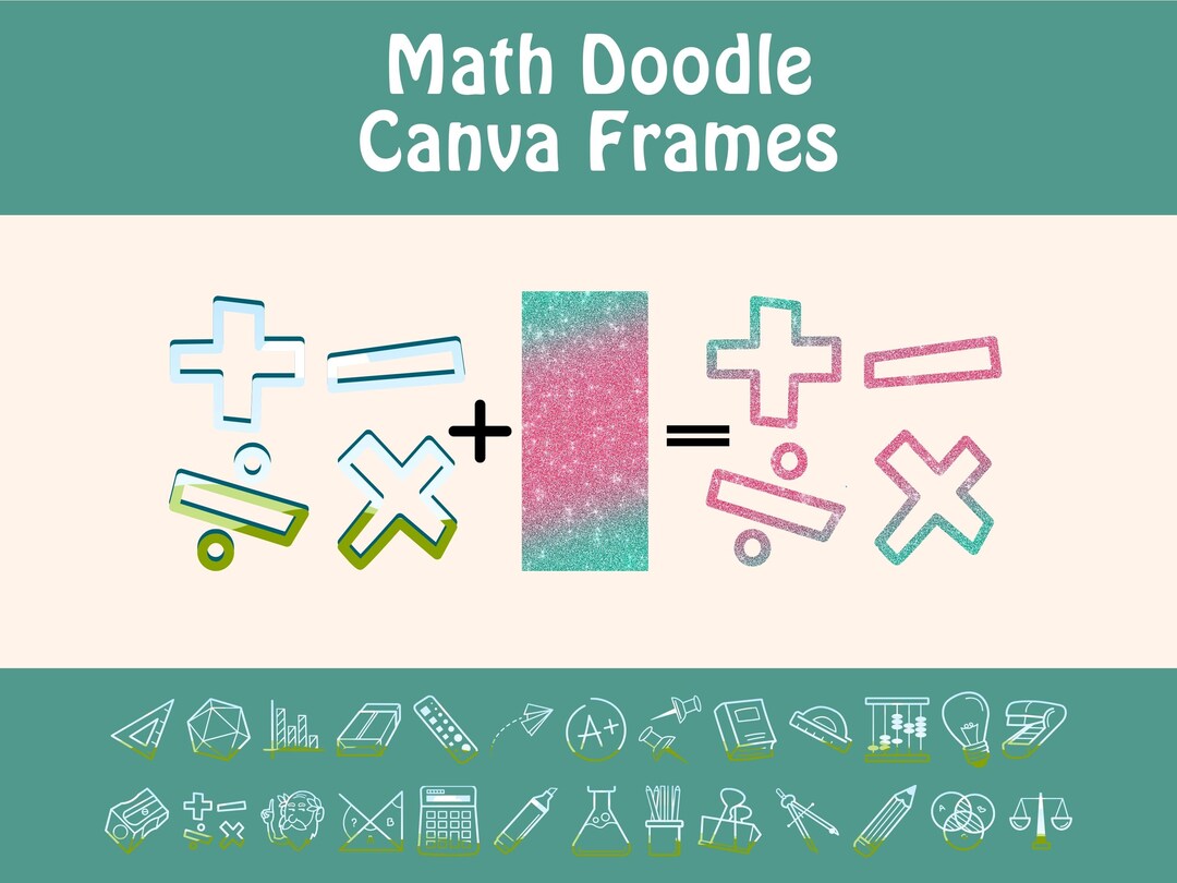 Math Canva Frames Mathematics Doodle for Teachers, Funny Math Designs ...