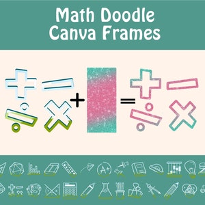 Math Canva Frames Mathematics Doodle for Teachers, Funny Math Designs ...