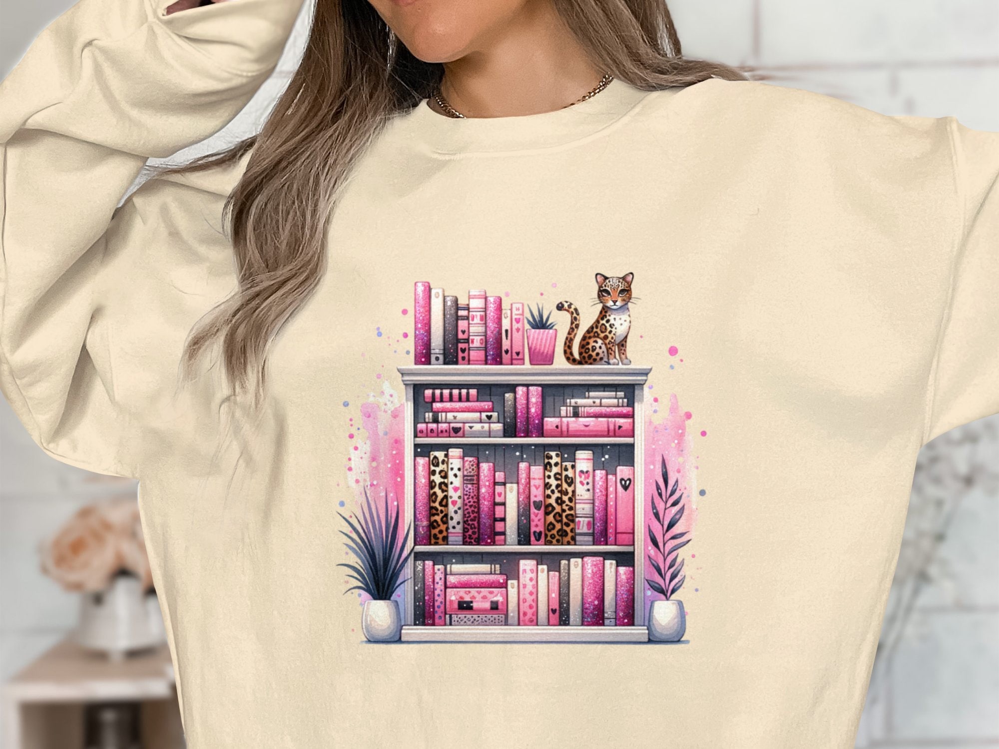 Books Clipart, Bookshelf PNG, Pink and Leopard Print Girly Design, Gift ...