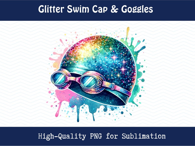 Watercolor Swim Cap and Goggles PNG, Swim Life Clipart, Swimmer Clip ...
