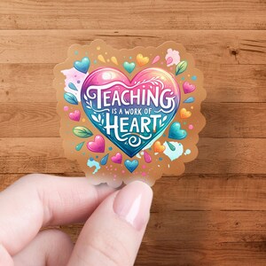 Teacher Appreciation Gift, Teaching is A Work of Heart, Watercolor ...