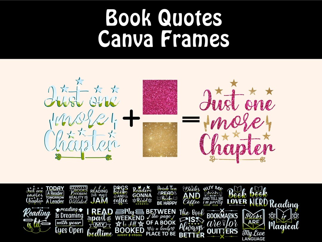 Bookish Canva Frames for Book Lovers and Reader Gifts Commercial Use ...