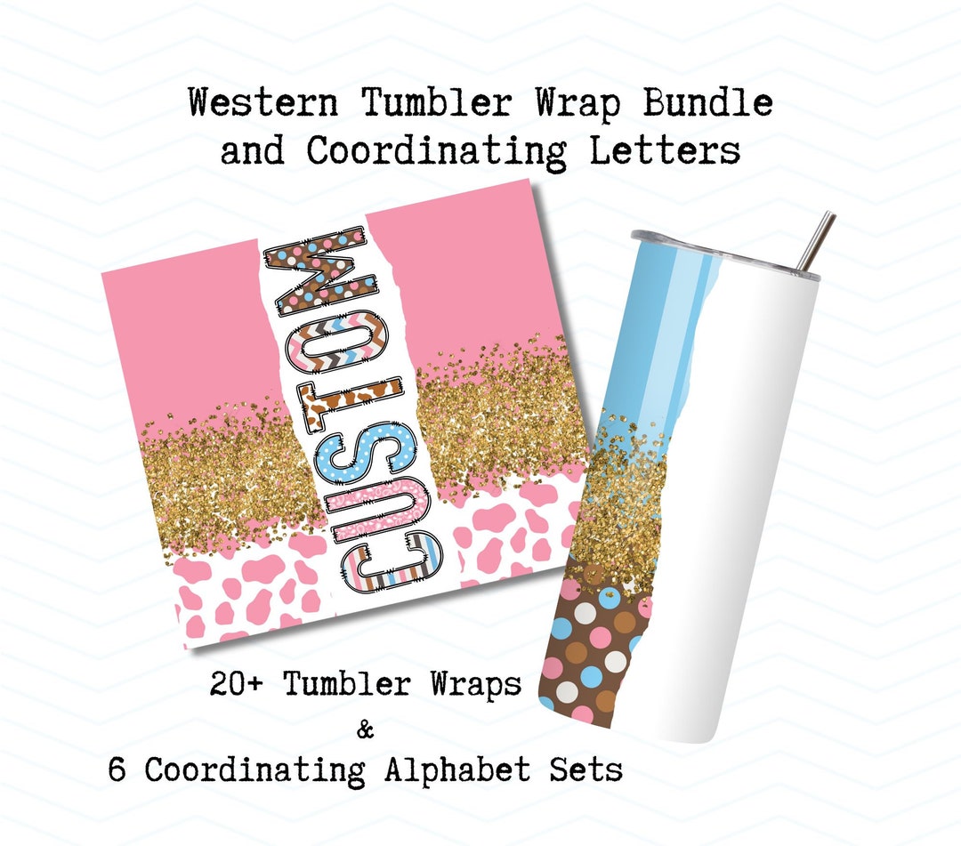 Mega Bundle 20oz Tumbler Wrap & Matching Doodle Letters, Aesthetic ...