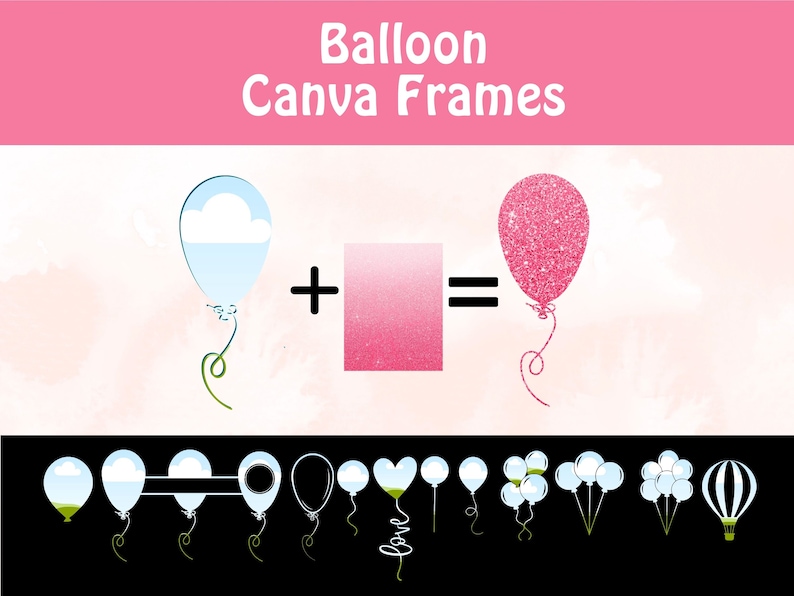 Balloon Canva Frames Editable Template Personalized Birthday Balloons ...