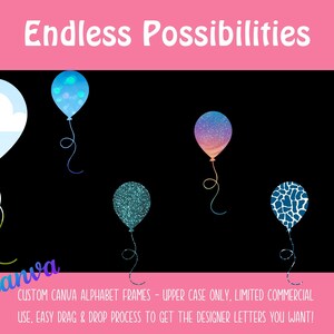 Balloon Canva Frames Editable Template Personalized Birthday Balloons ...