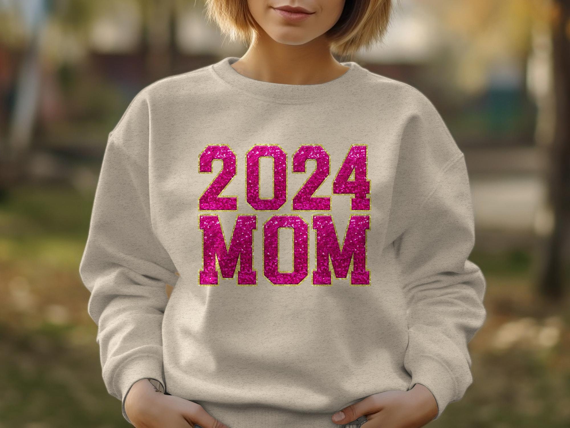 2024 Mom Graduation Sparkle Digital Download, Pink Glitter Text Overlay ...