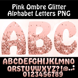 Glitter Letters PNG, Alphabet Clipart Pink Glitter Letters, Sublimation ...