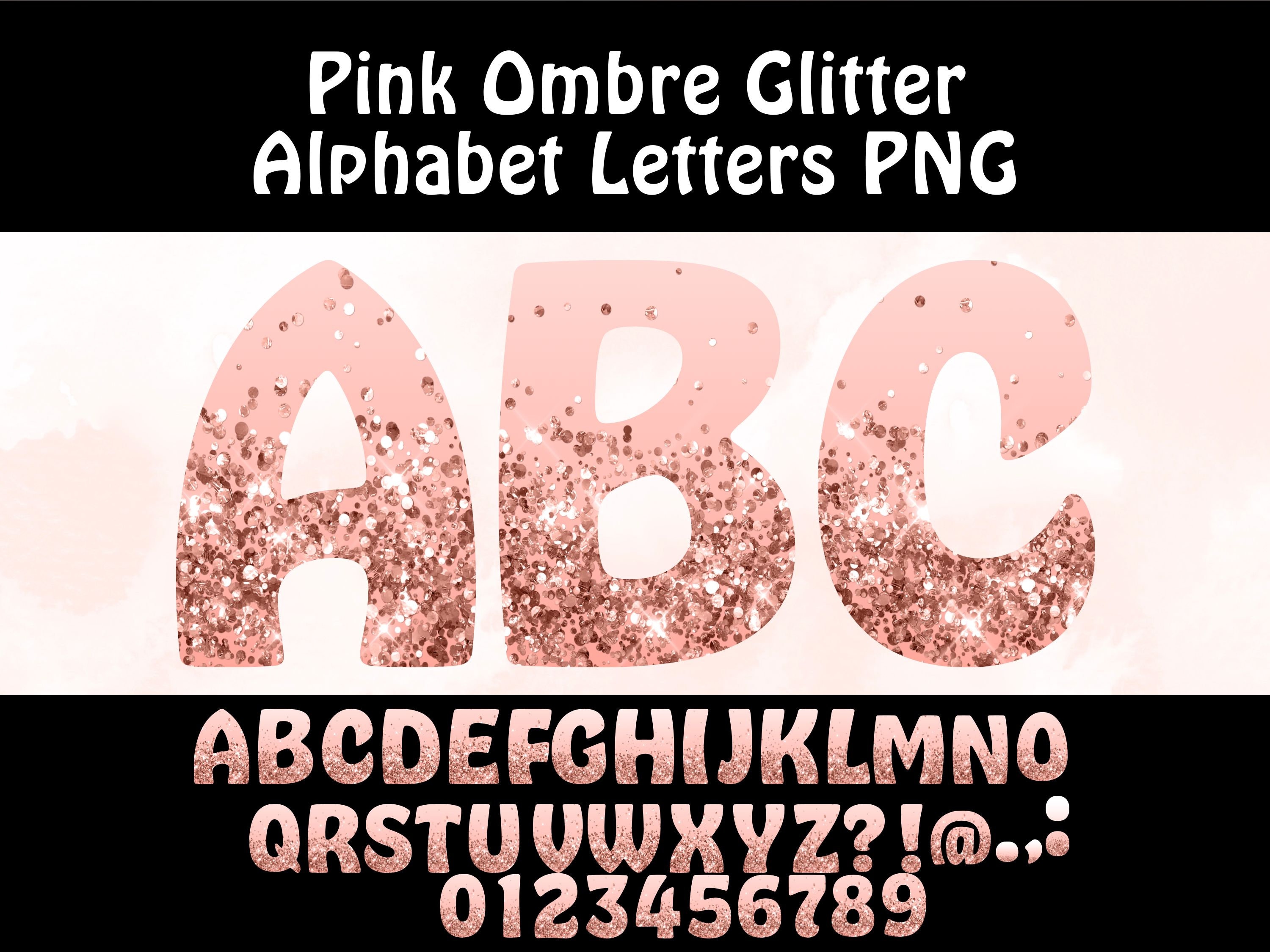 Glitter Letters PNG Alphabet Clipart Pink Glitter Letters - Etsy