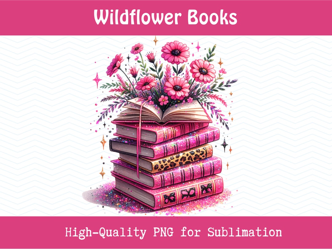 Book Stack Clipart, Pink Book Lover PNG, Fantasy Bookish Illustration ...