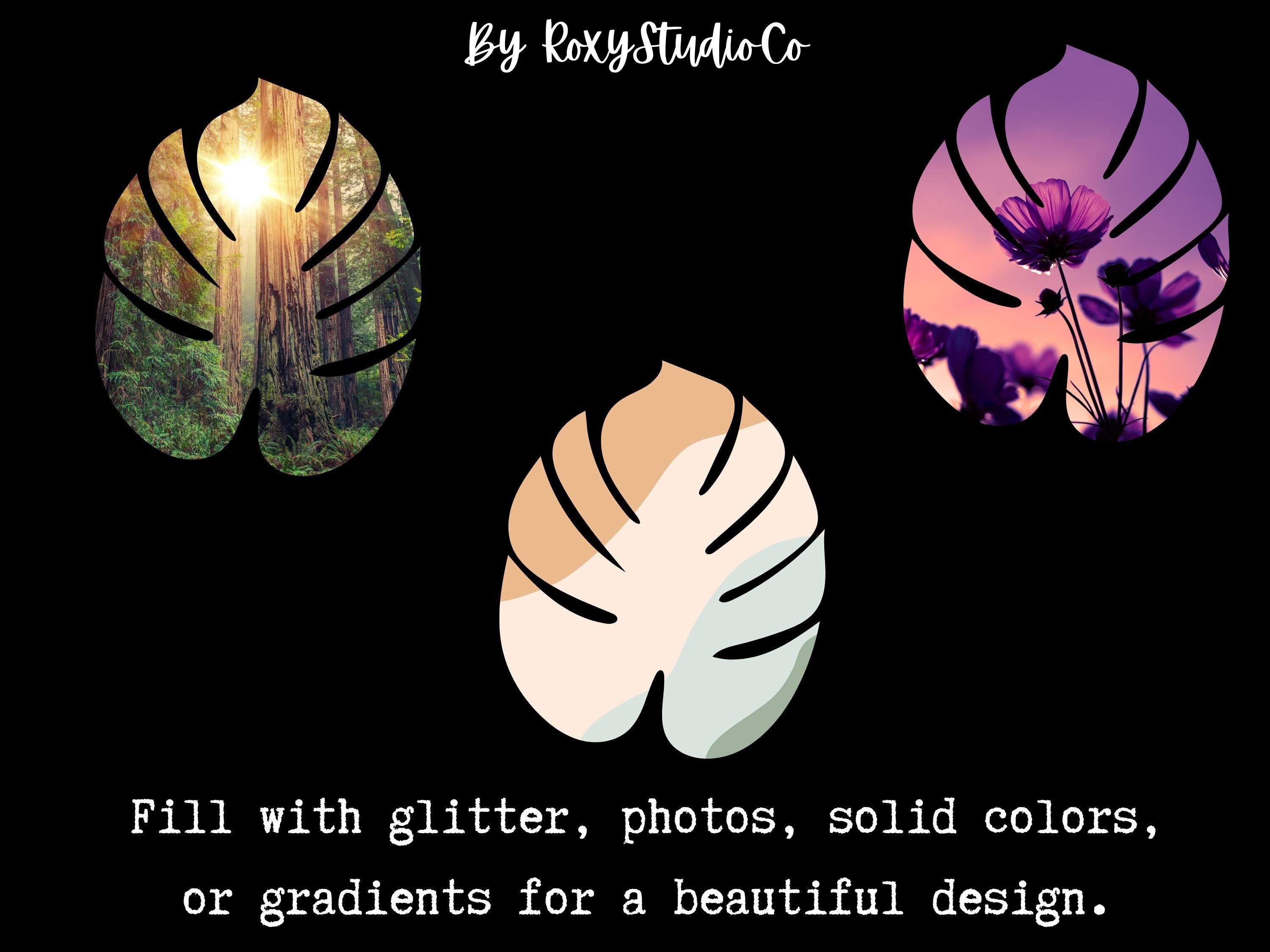 Tropical Leaves Canva Frames Editable Canva Template Drag Drop Design ...