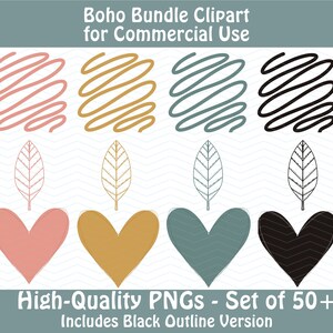 Boho Clipart Bundle for Commercial Use, Classroom Decor, Bulletin ...