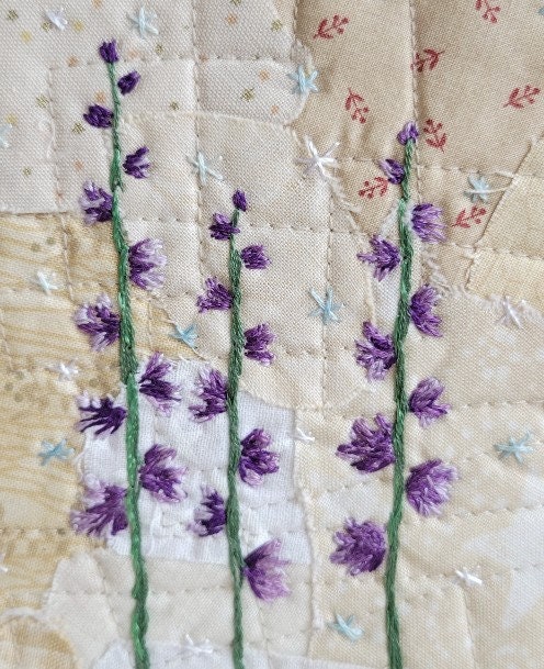 Mini Art Quilt Hand Embroidered Floral Card With Envelope - Etsy